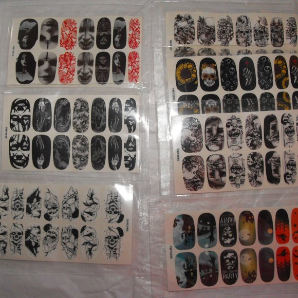 Makeup | Full Cover Nail Art Decals Selfadhesive Scary Halloween ...